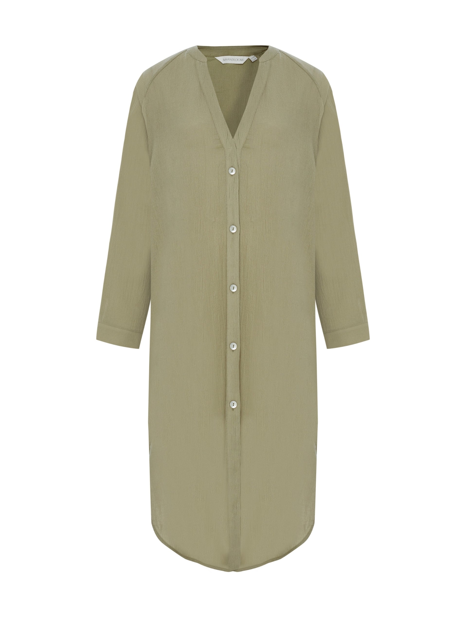 Terra Shirt Dress - Khaki Green | The Handloom